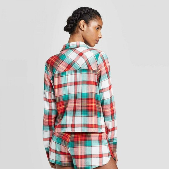 Colsie | Intimates & Sleepwear | Plaid Flannel Notch Collar Pajama Set ...